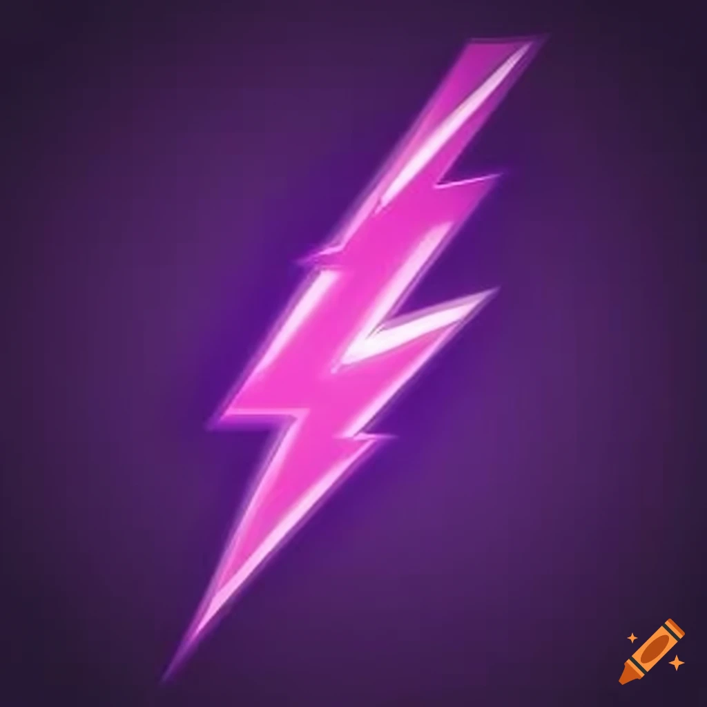 Pink and purple lightning bolt logo for sports team 'storm' on Craiyon