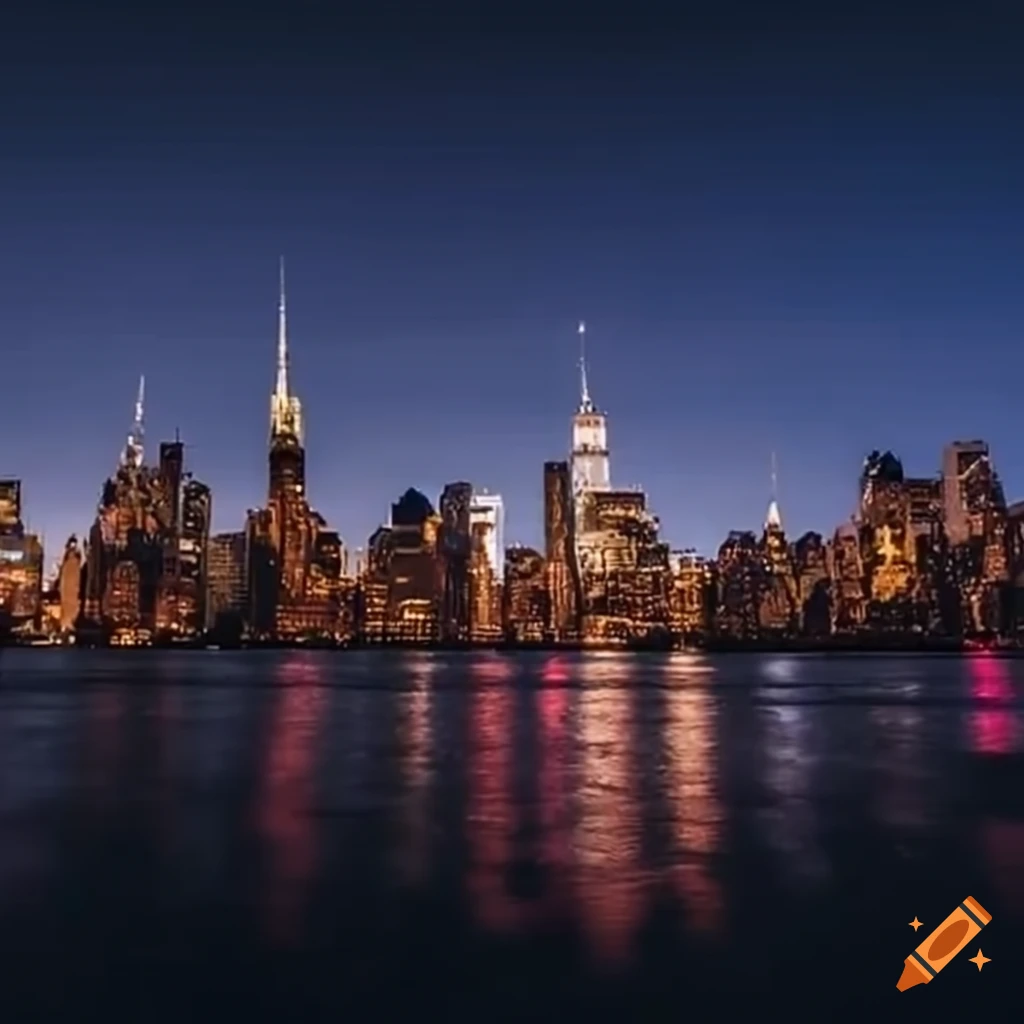 Droneshot of future New York in 2136 on Craiyon