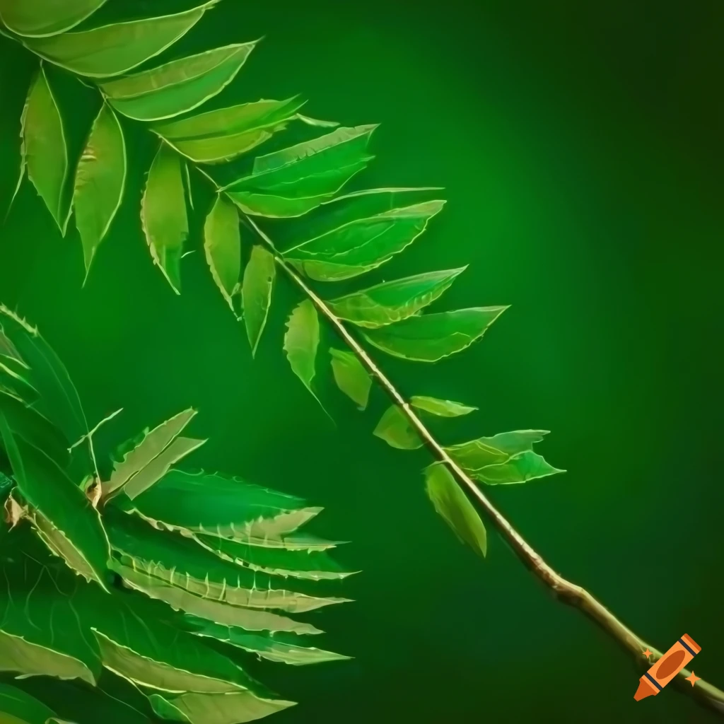 Vibrant green background representing the freshness of neem on Craiyon
