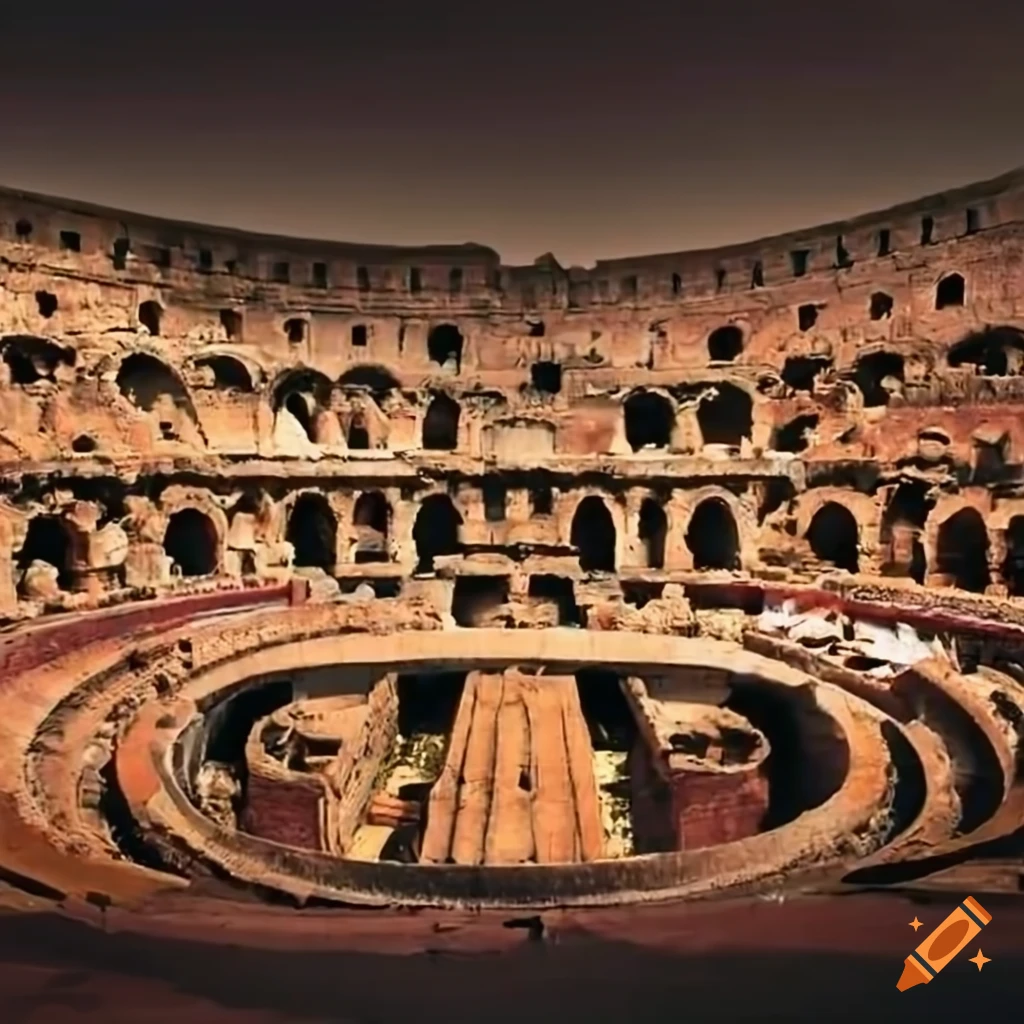 Roman arena interior view on Craiyon
