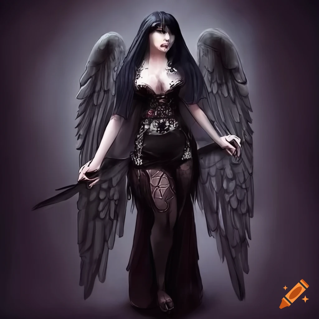 Avenging angel in gothic style with a dagger on Craiyon