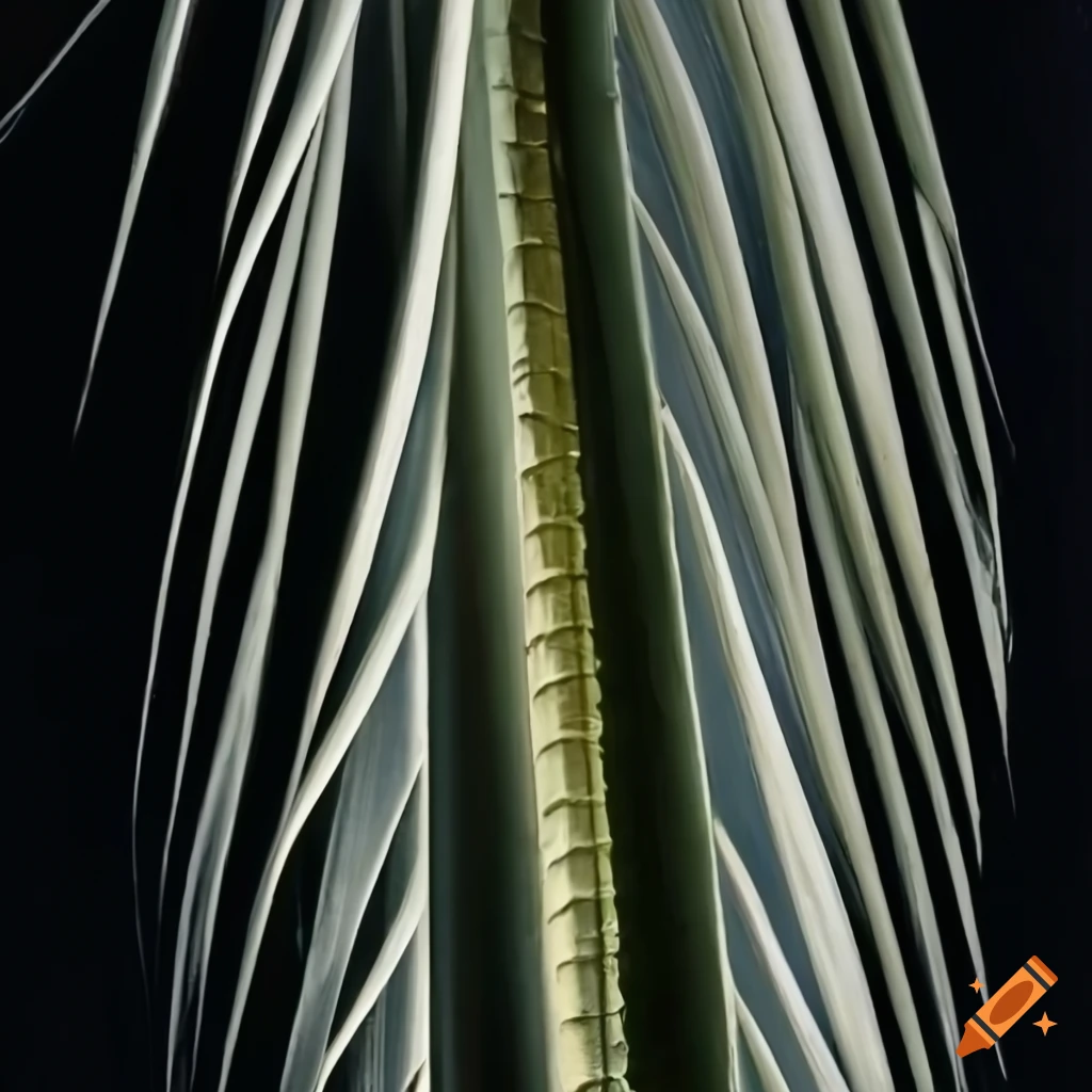 Unnatural palm tree branch on Craiyon