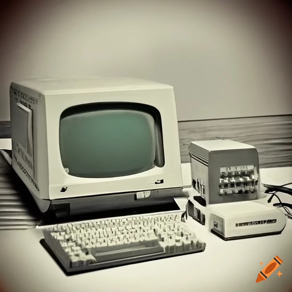 Vintage computer and modem on Craiyon