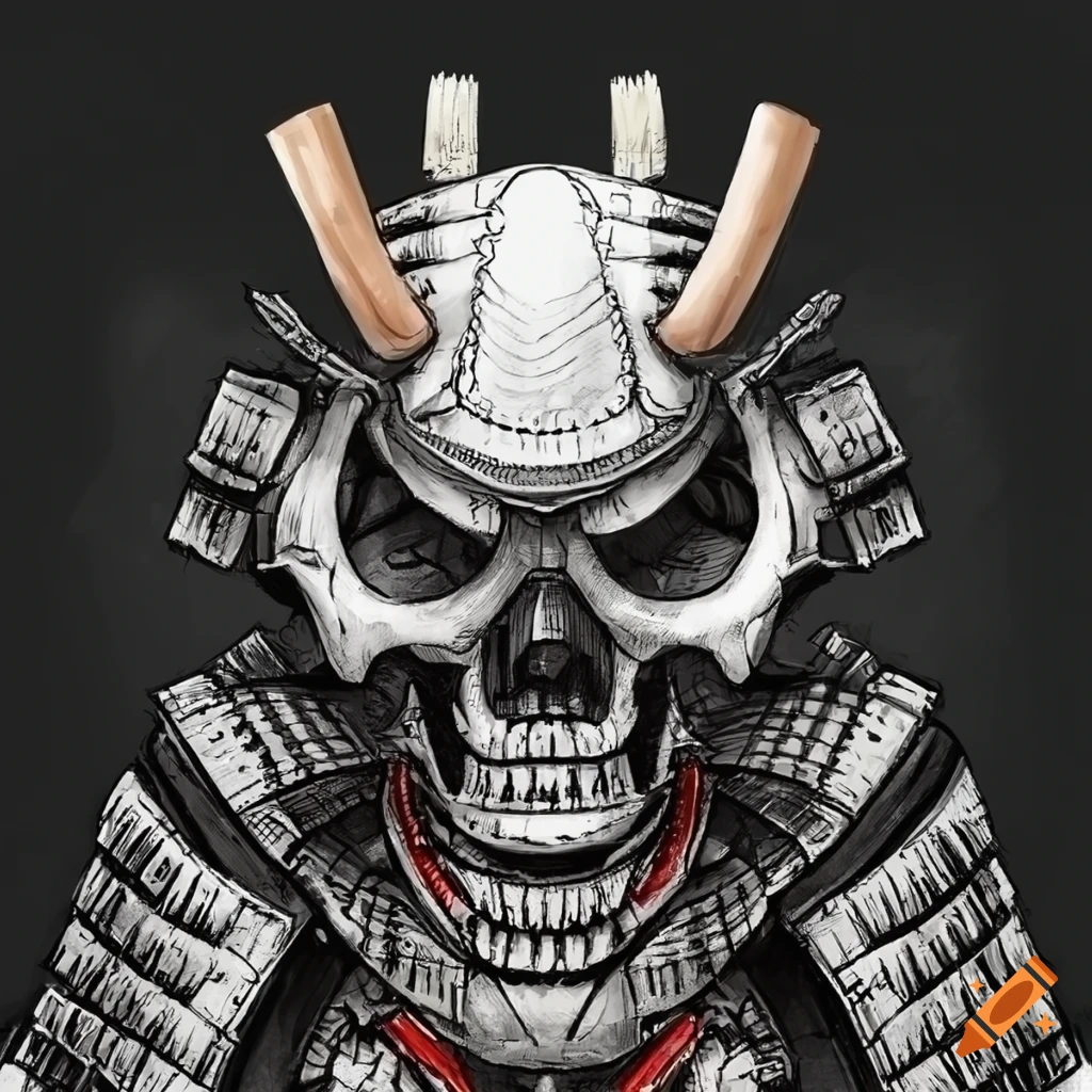 Mecha skeleton samurai on Craiyon