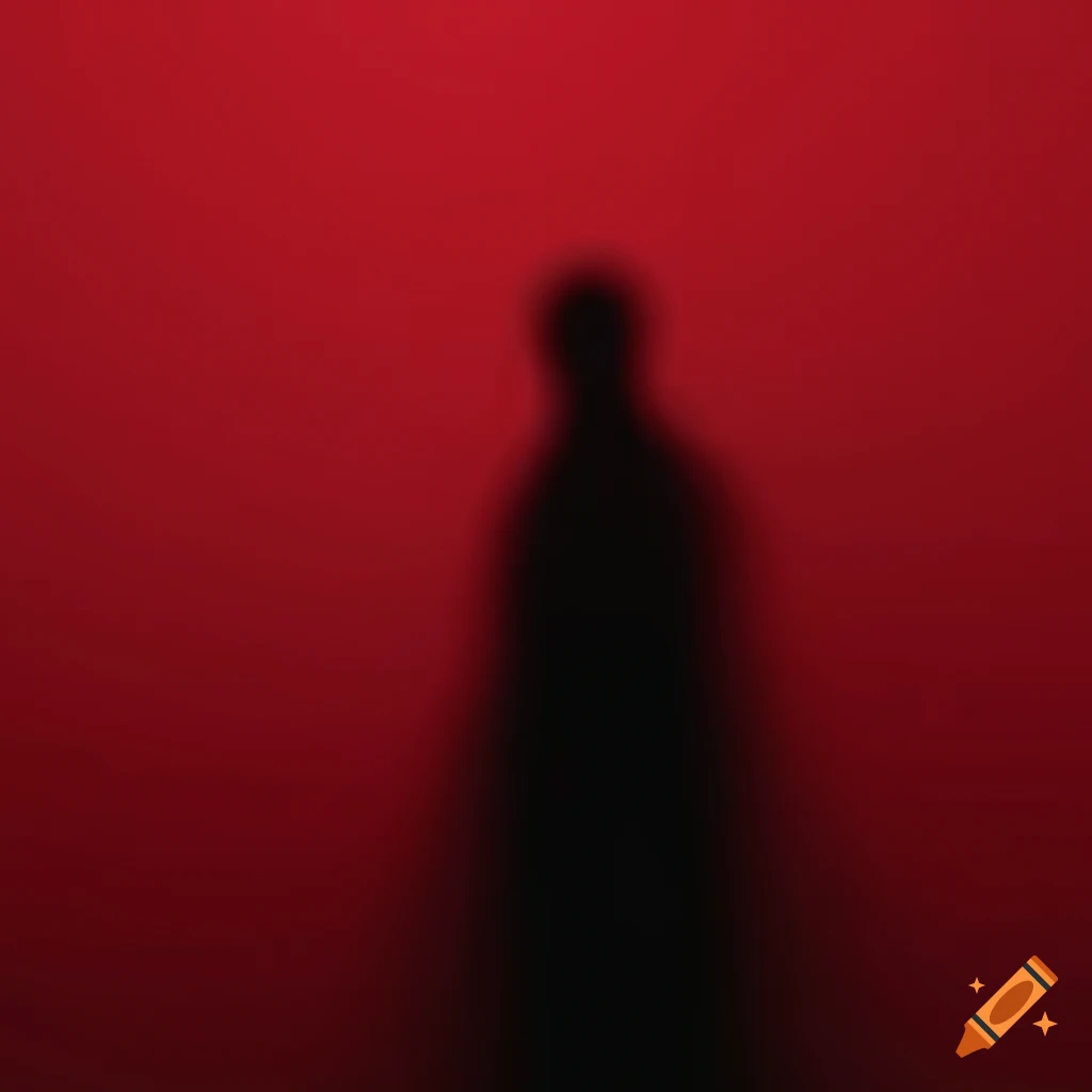 Dark shadow on a red background on Craiyon
