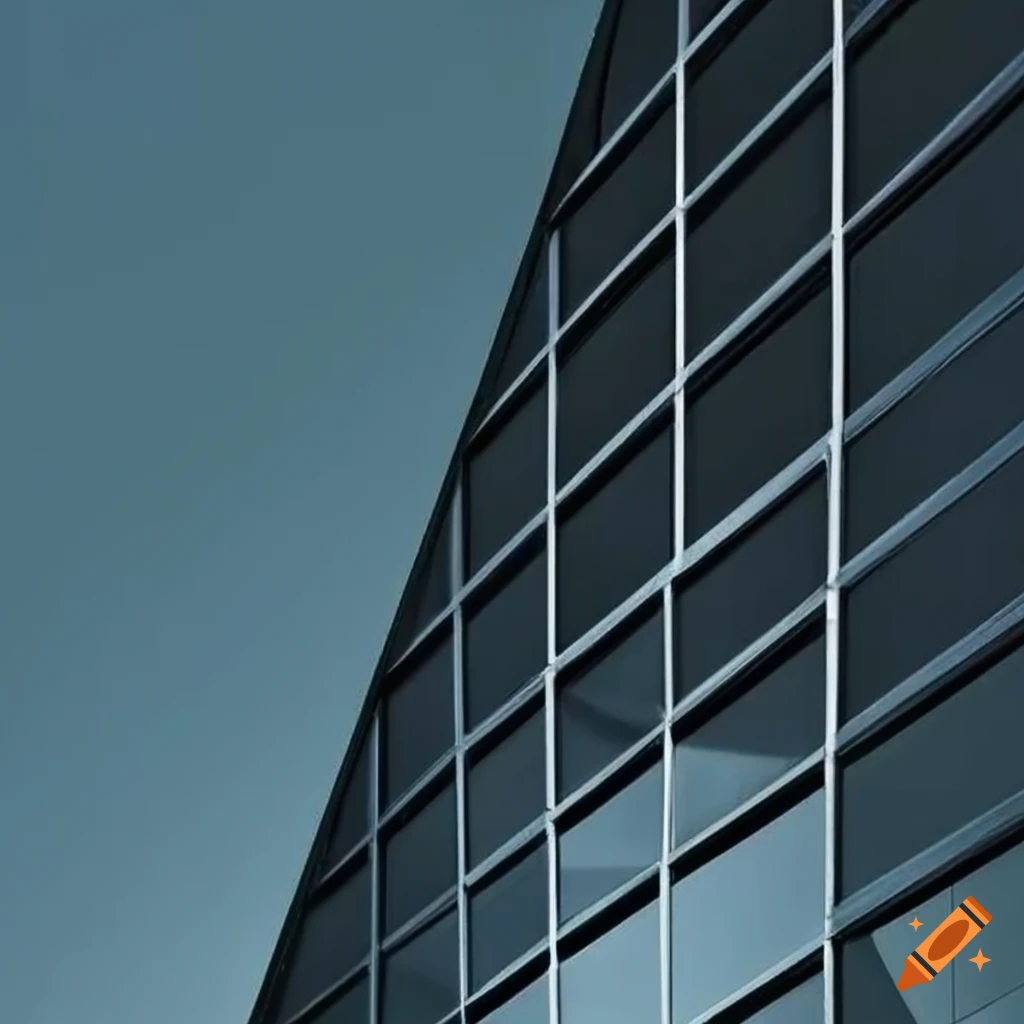 Black triangular metallic building without windows on Craiyon