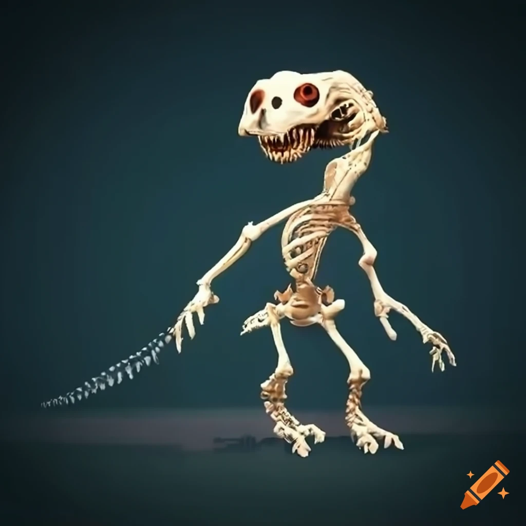 Video game enemy based on an animal skeleton on Craiyon