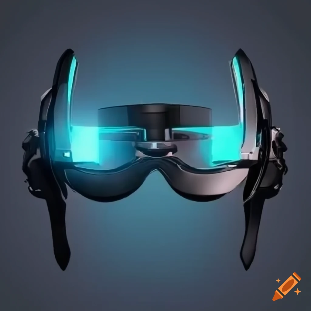 Futuristic and sleek visor with holographic screen on Craiyon