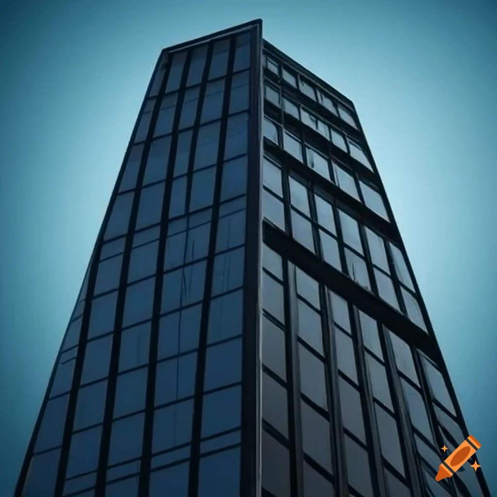 Black triangular metallic building without windows on Craiyon