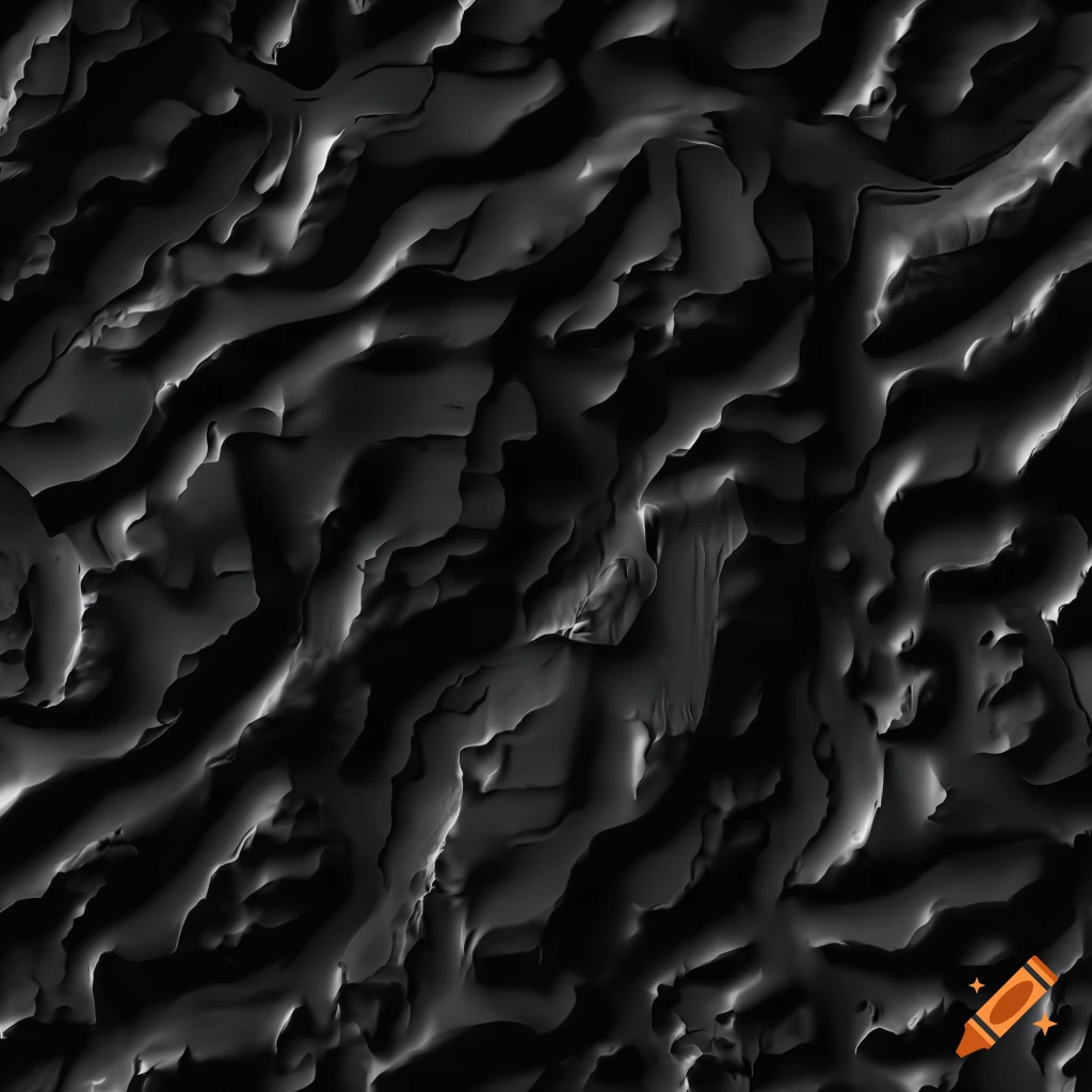 Backlit monolith carbon magma texture in black and white on Craiyon