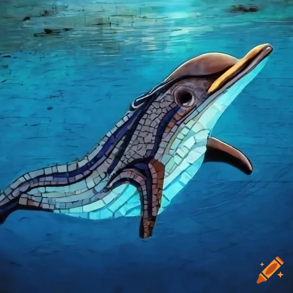 Dolphin mosaic art on Craiyon