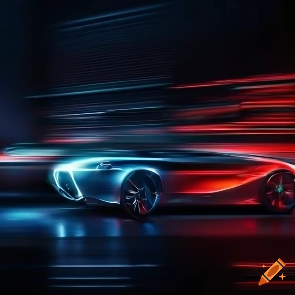 Futuristic cars in a web chat background on Craiyon