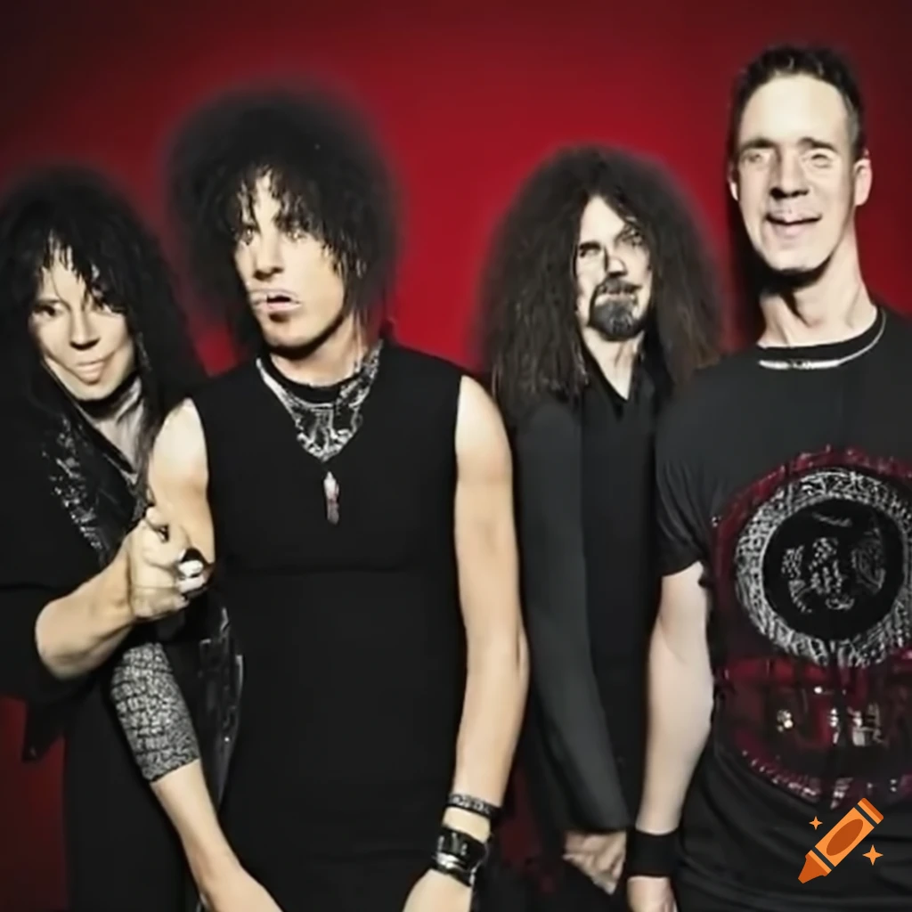 Heavy metal rockers singing passionately on Craiyon