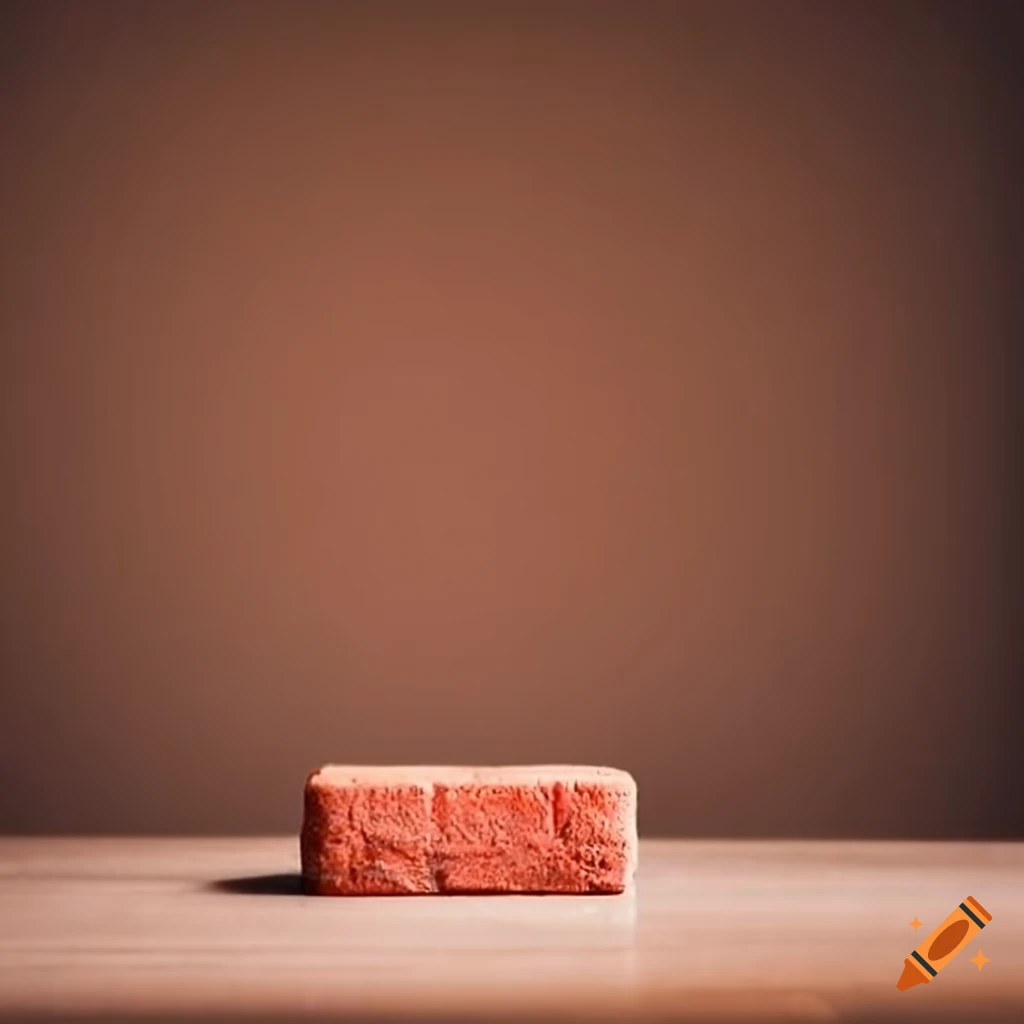 Single brick on a table on Craiyon