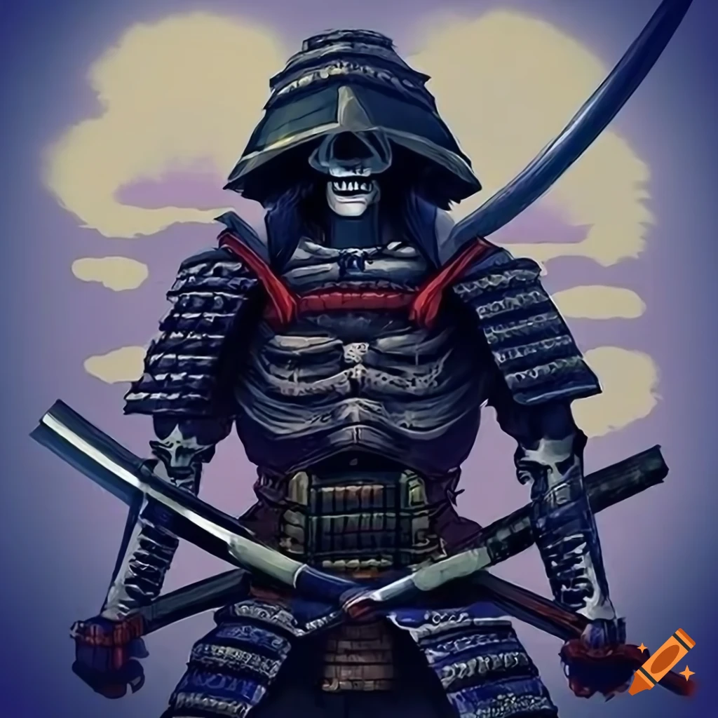Anime skeleton samurai on Craiyon