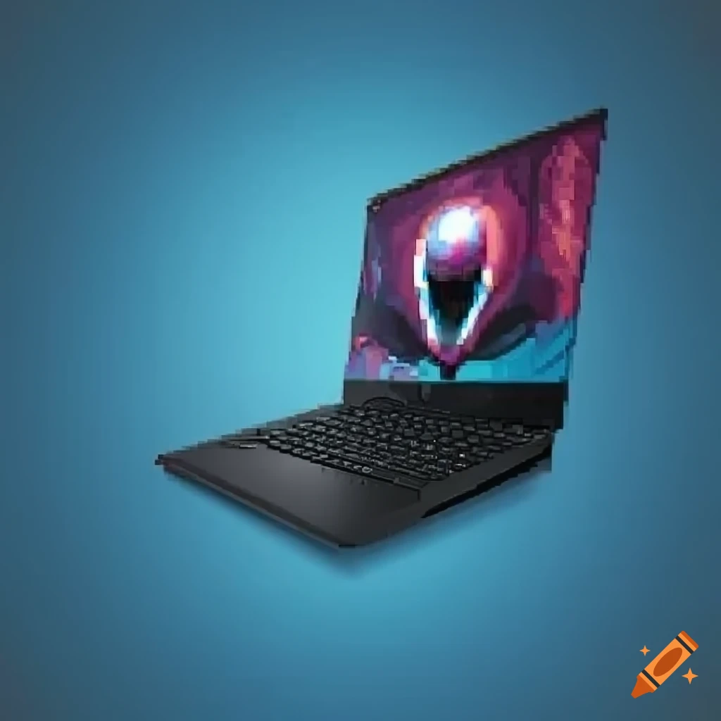Pixel art alienware laptop a51m on Craiyon