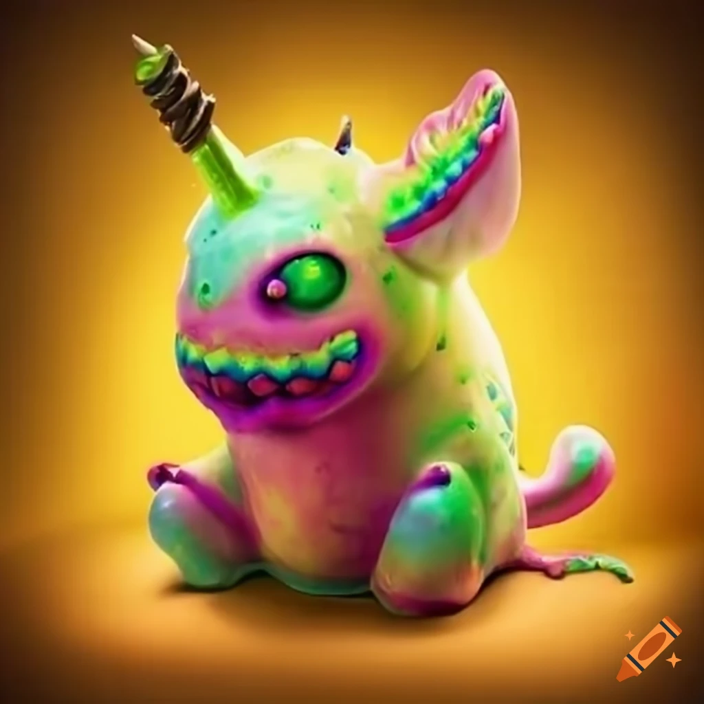 Mythical creatures and mutant omega mart lemon fruit monster in a ...