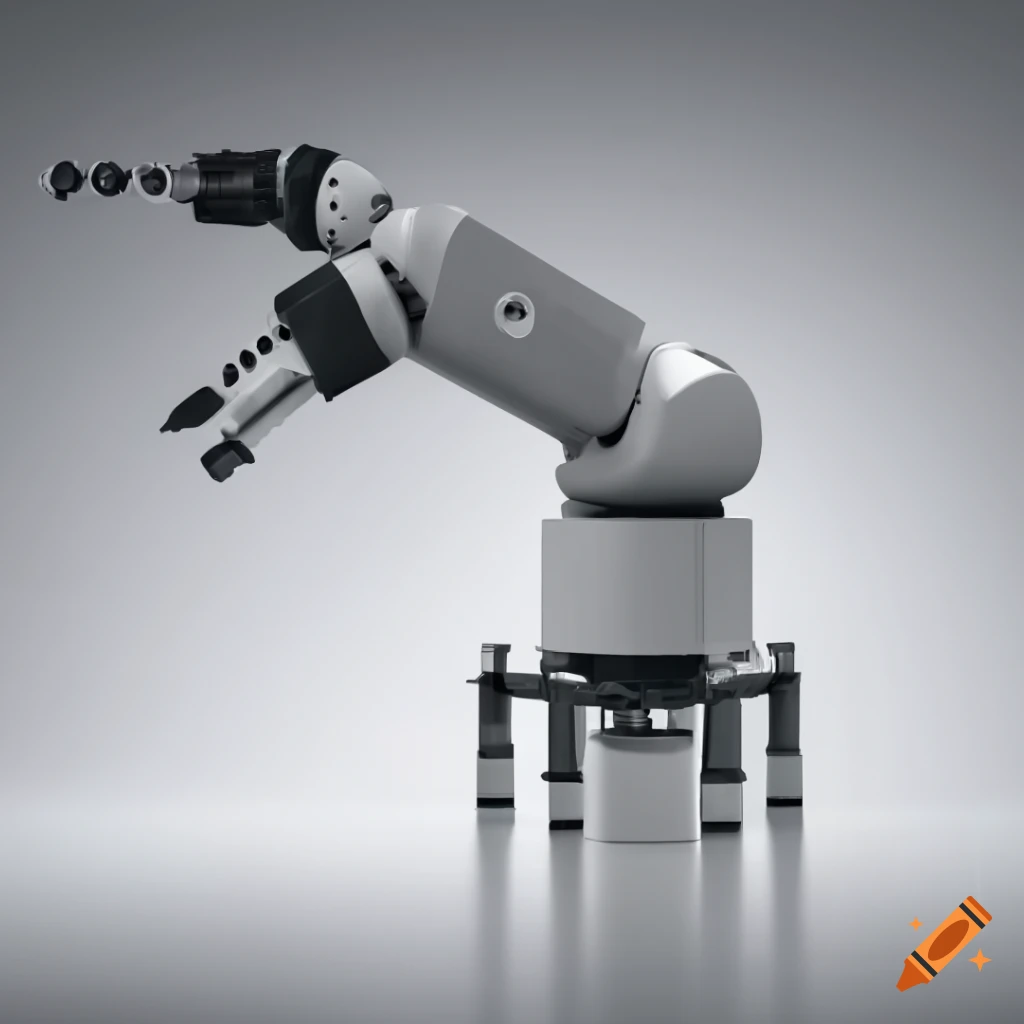 Robot arm with robot legs on Craiyon