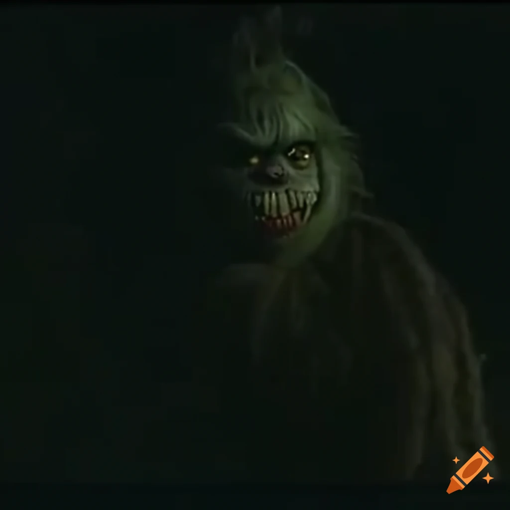 The grinch in an analog horror youtube video on Craiyon
