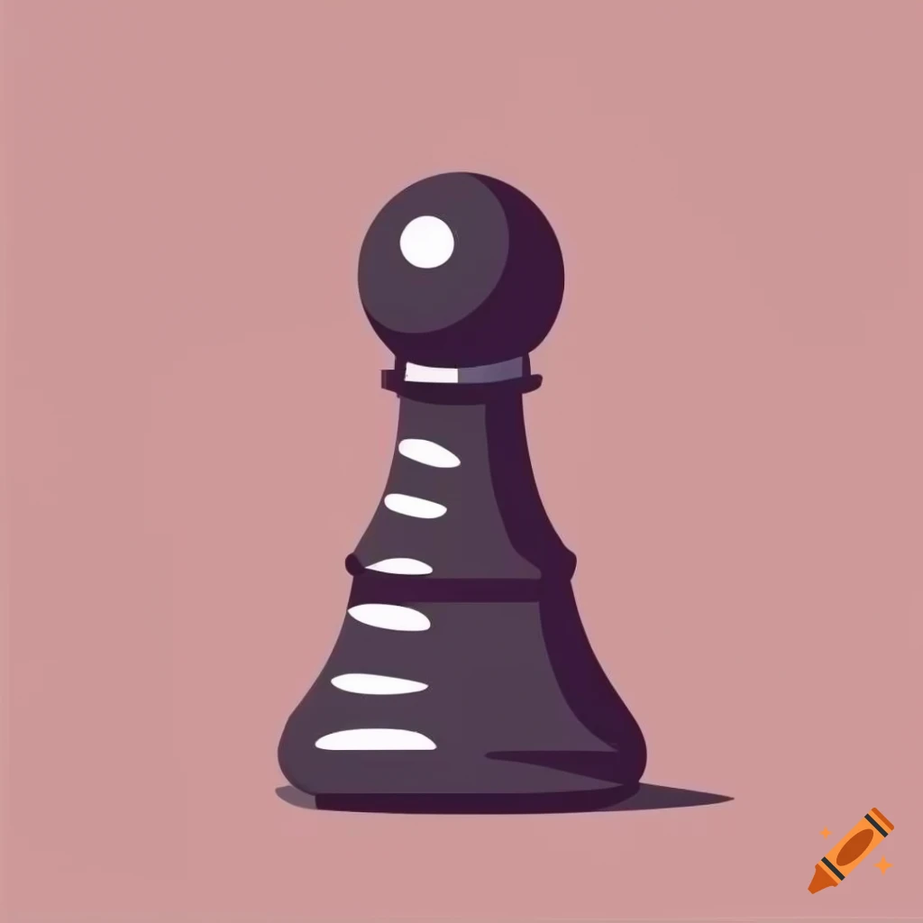 Pawn chess piece in flat design style on Craiyon