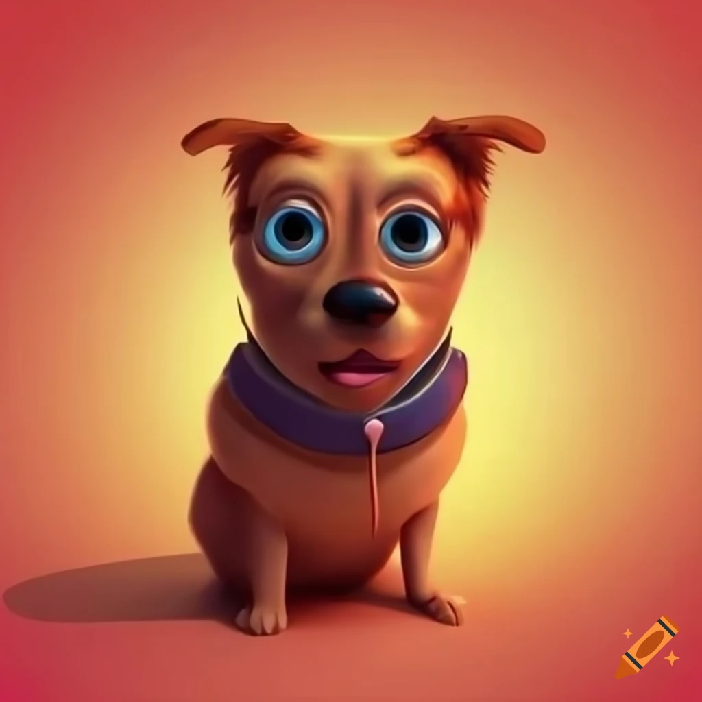 Dog in animation style on Craiyon
