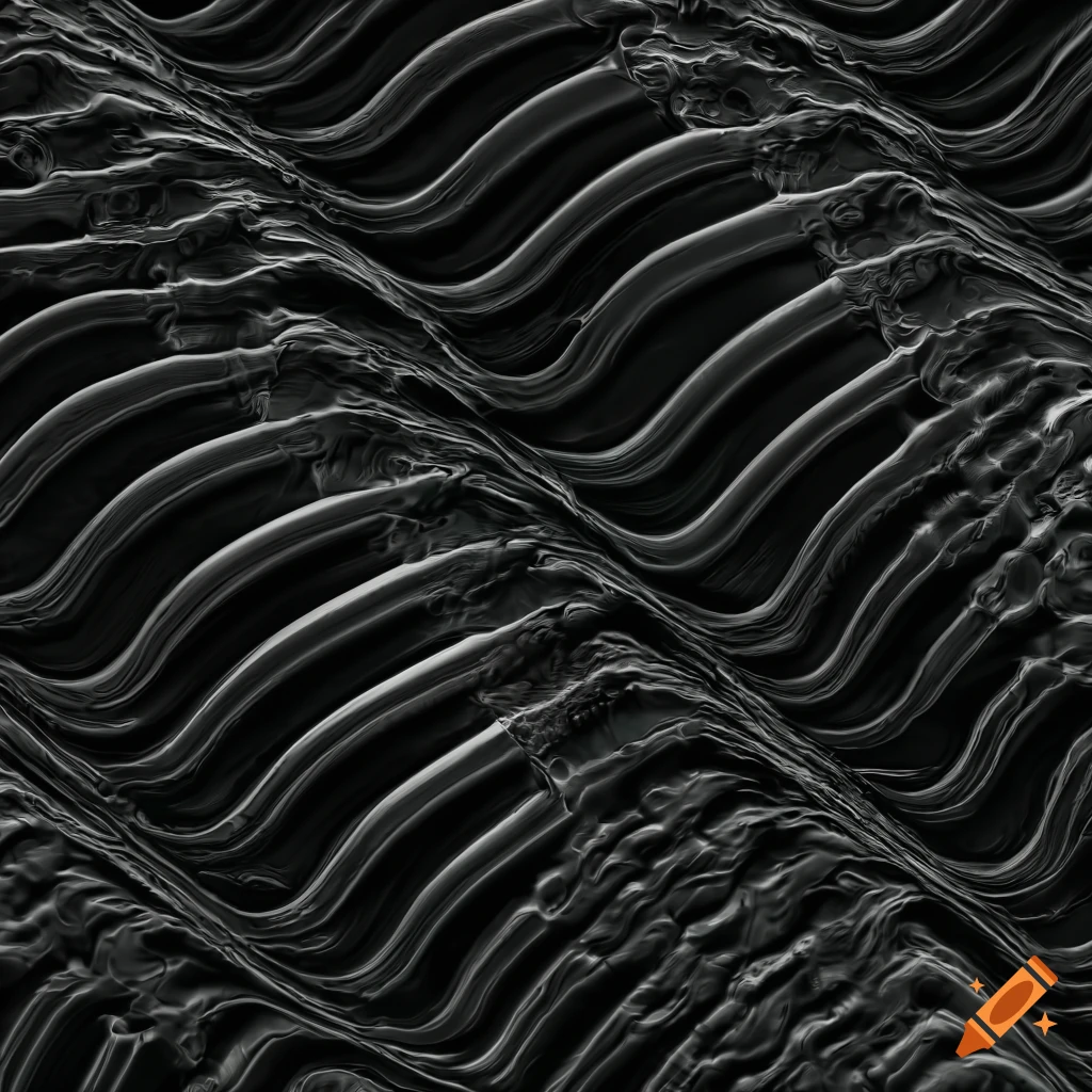 Seamless black and white biomechanical 3d texture on Craiyon