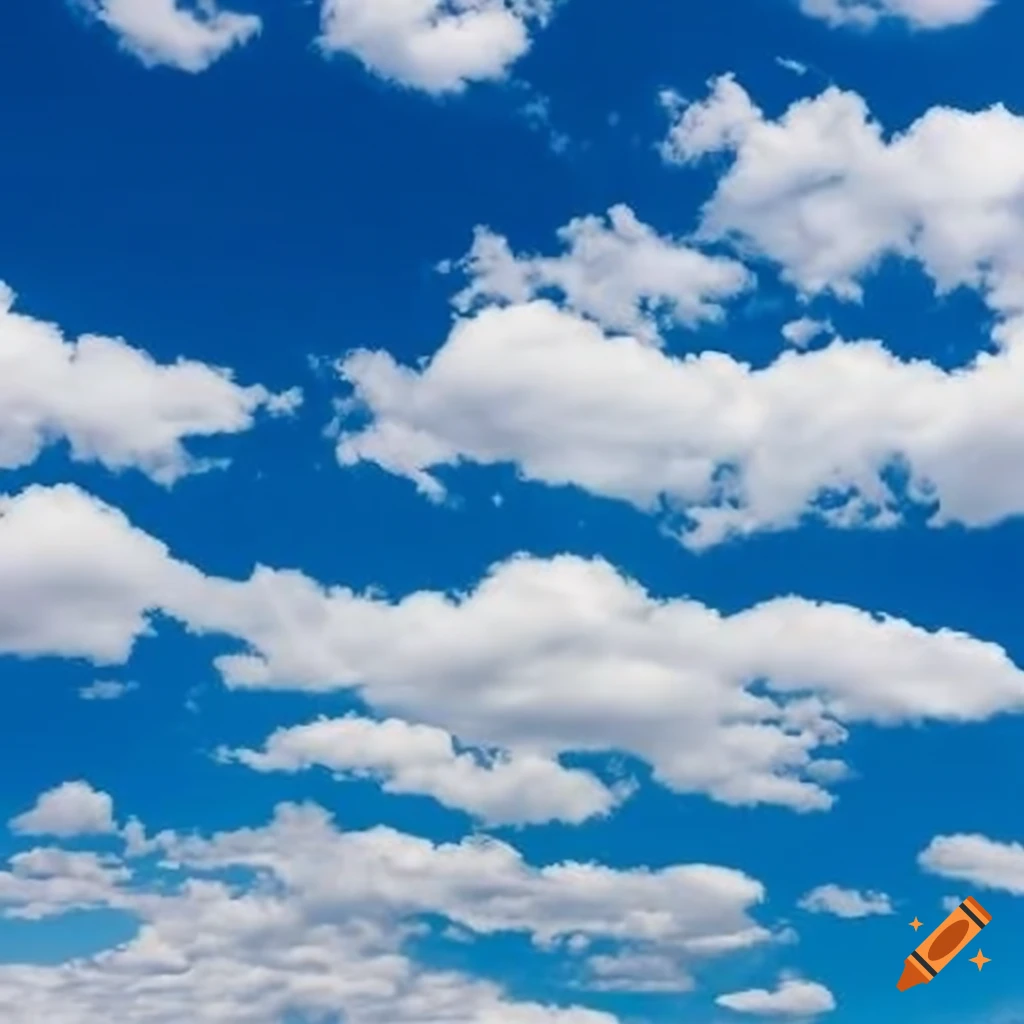 Flat cloudy blue sky on Craiyon
