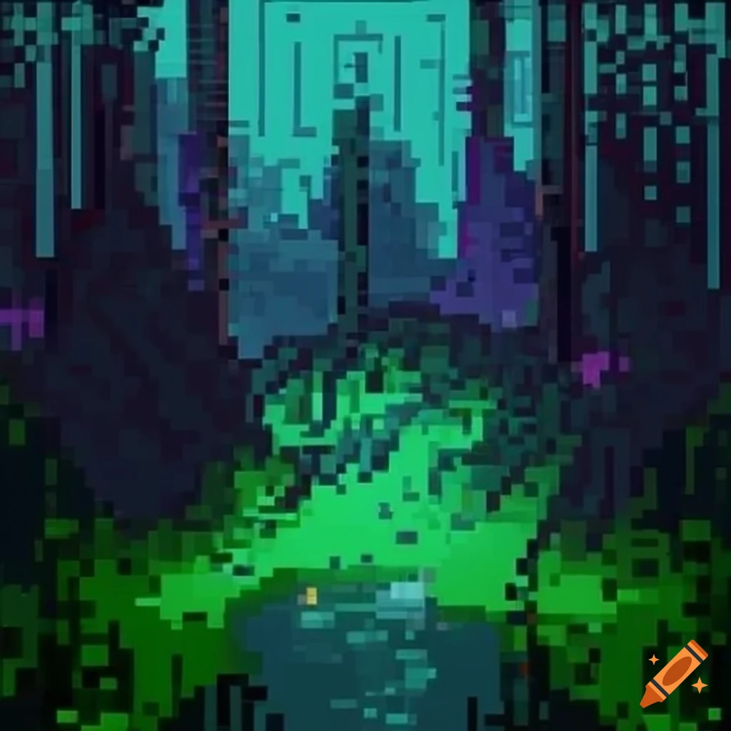 Abstract retro gaming pixel art on Craiyon