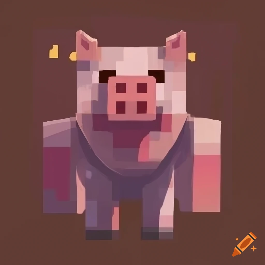 Minecraft pig fanart on Craiyon
