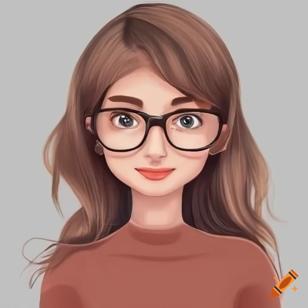 Avatar of a young woman with brown wavy hair, glasses, and headphones ...