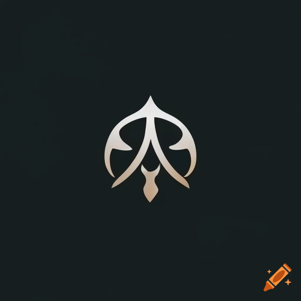 Simple black and white Mages Guild logo in a circle on Craiyon