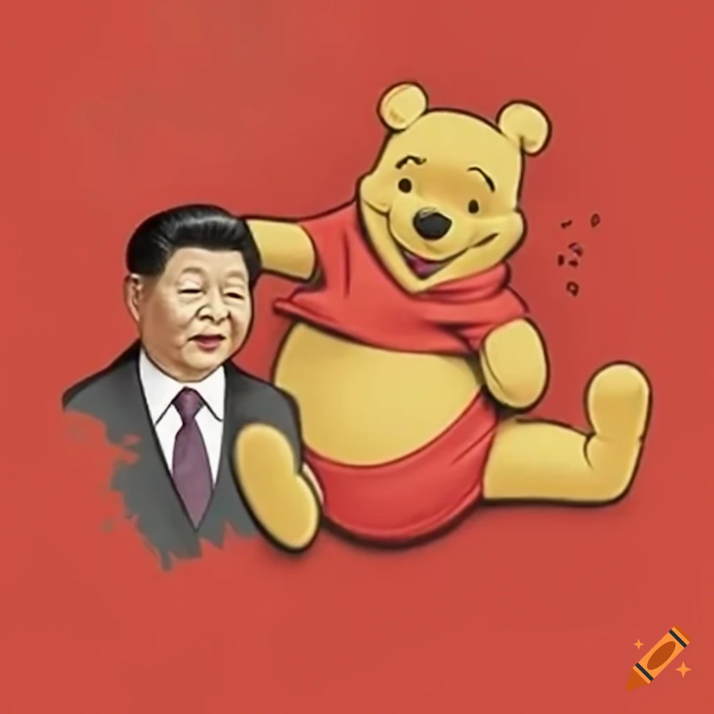 Campaign poster design featuring winnie the pooh and former chinese ...