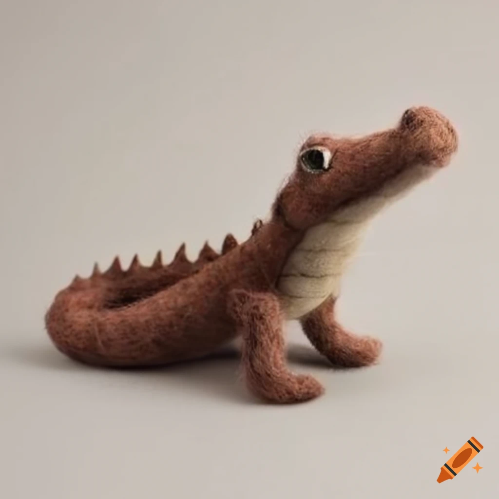 Felted small alligator on Craiyon
