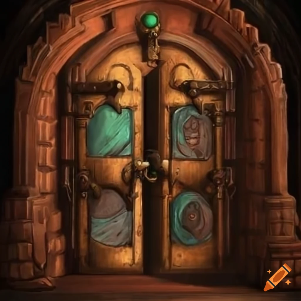 Dungeons and dragons basement door on Craiyon