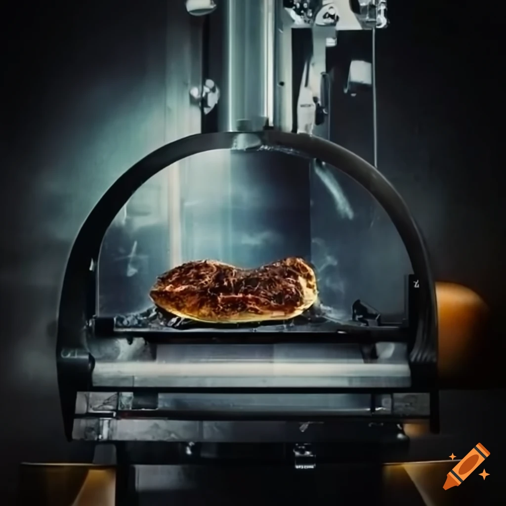 Engineer working near an x-ray machine with Salisbury steaks on Craiyon