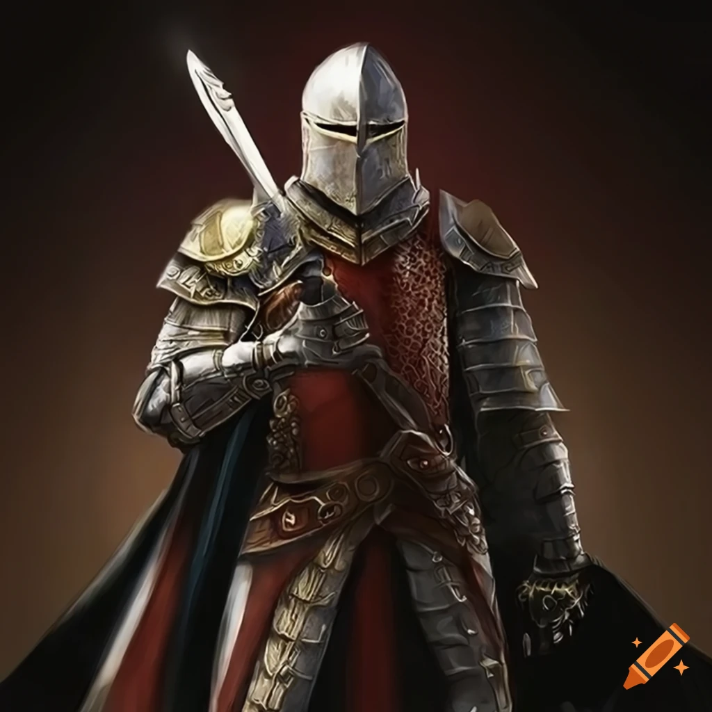 Fantasy knight illustration on Craiyon