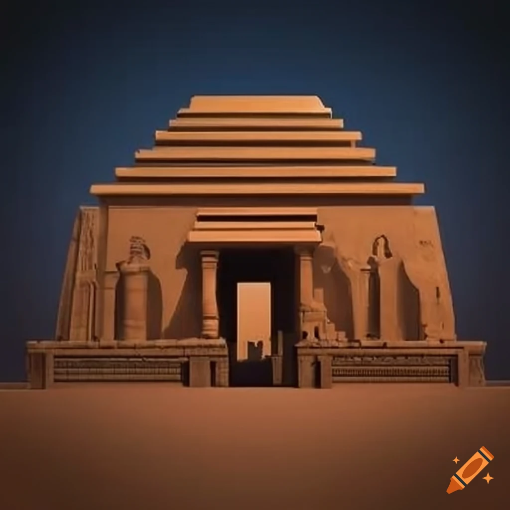 Simple architectural design inspired by ancient egyptian temples on Craiyon