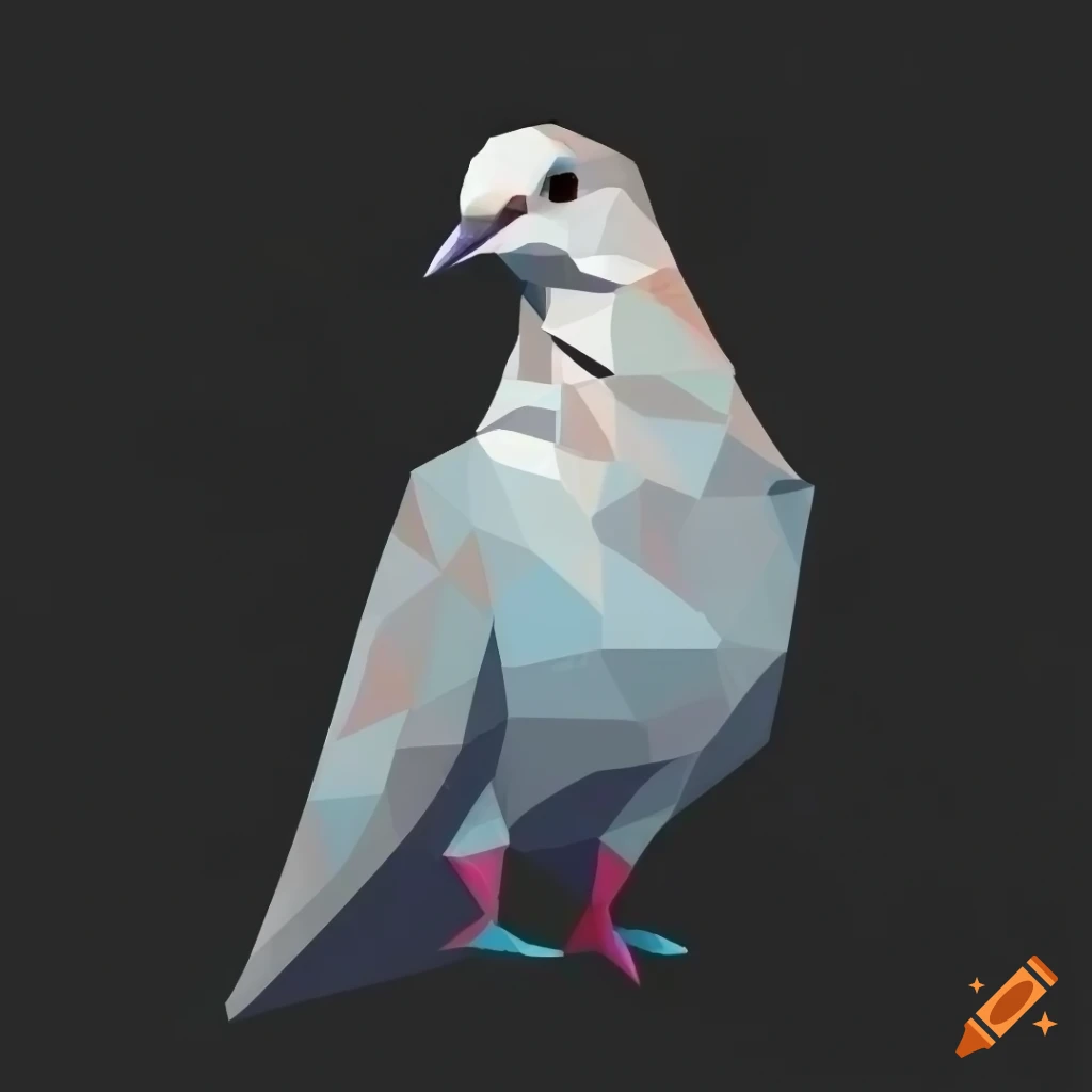 Low poly portrait of a dove on Craiyon