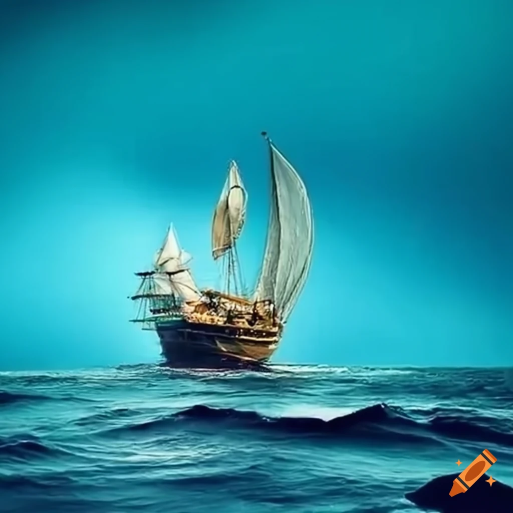 Barco sin timón navegando en un mar de incertidumbre on Craiyon