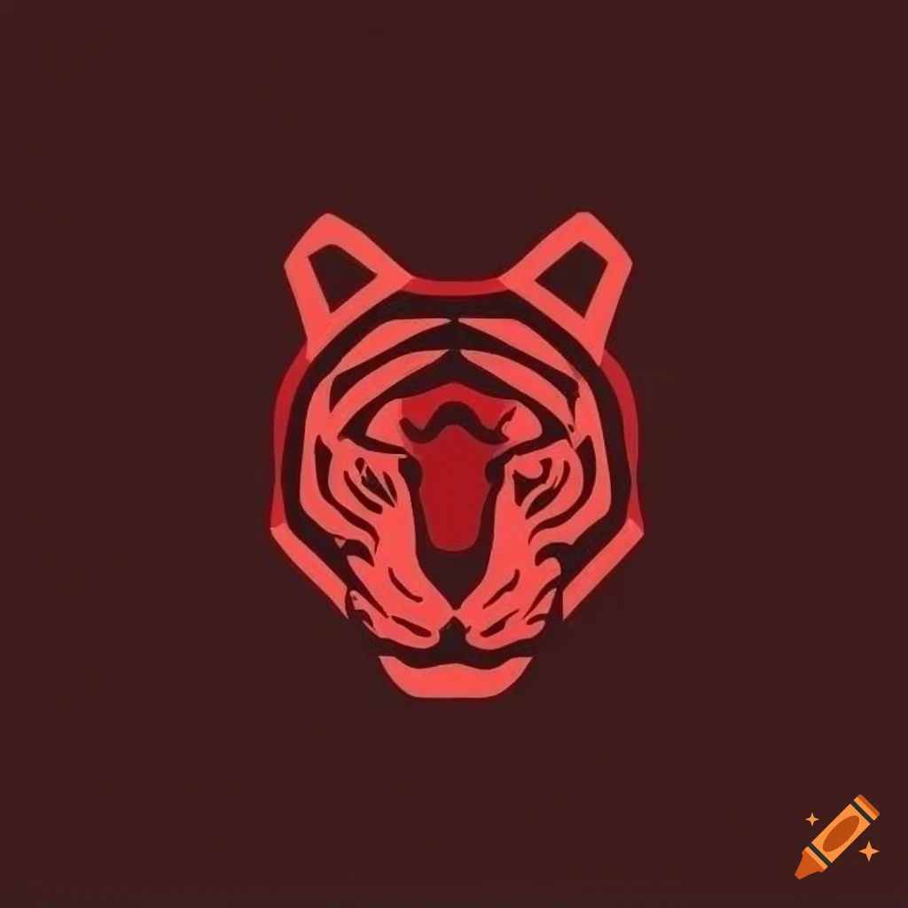 Minimalist red tiger logo on Craiyon