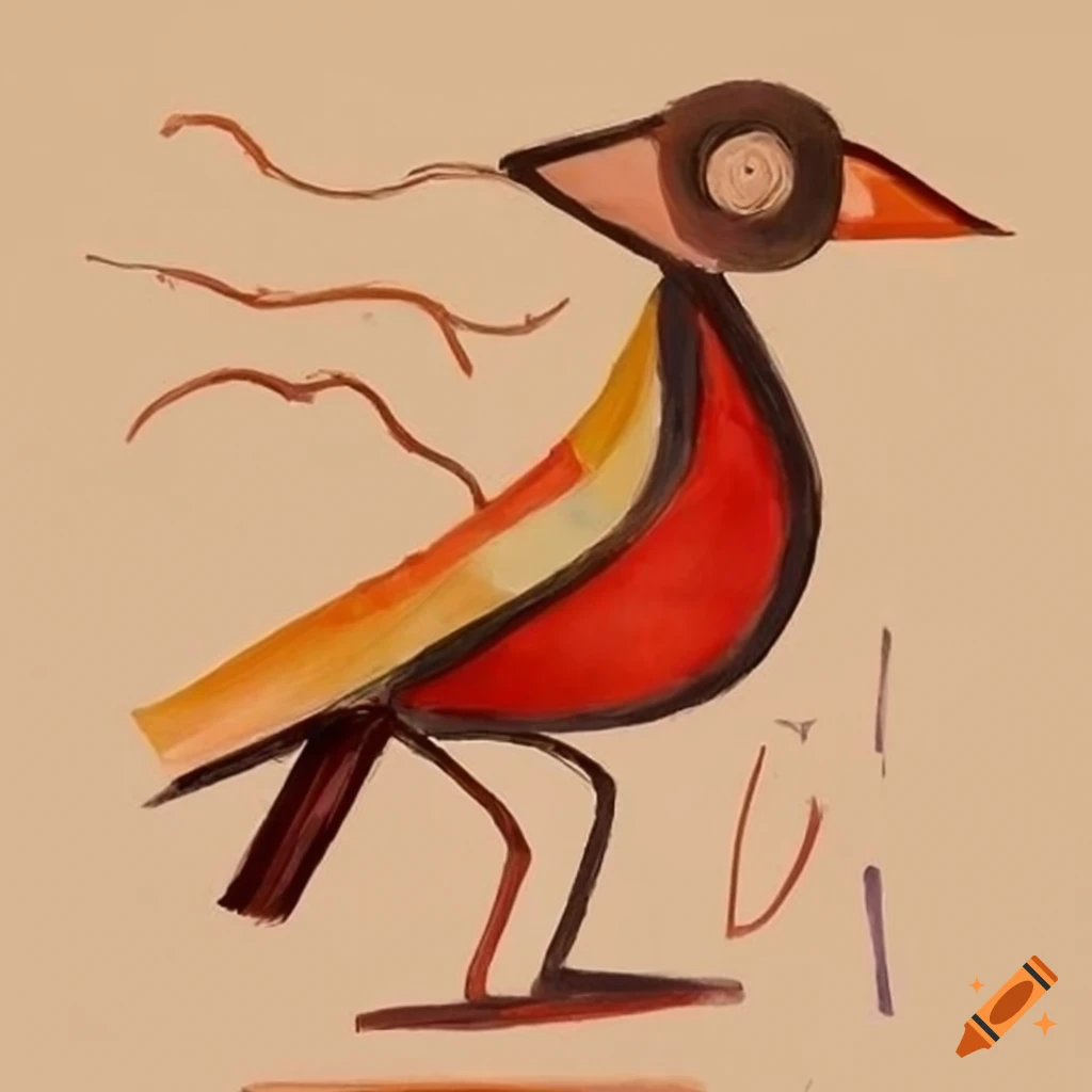 Klee picasso inspired bird art on Craiyon