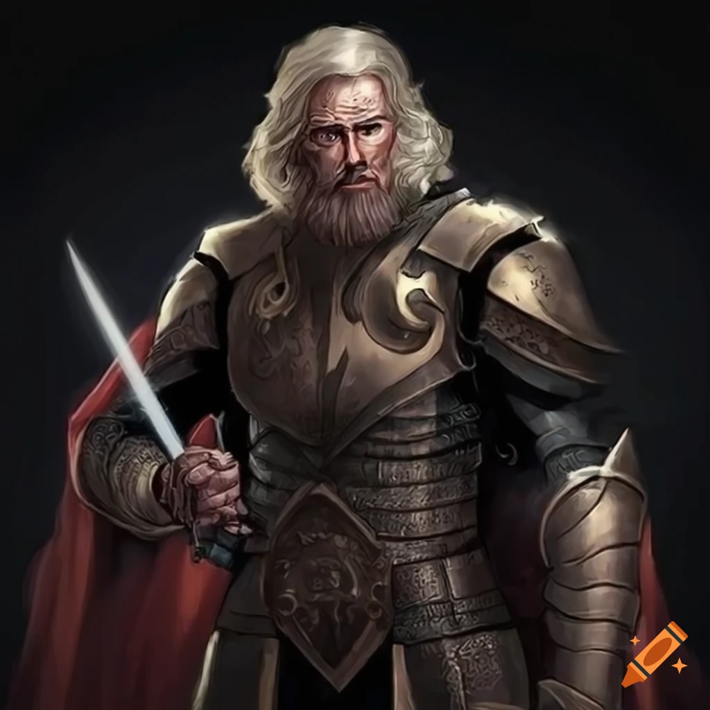 Great powerful valiant knight with a handsome face on Craiyon