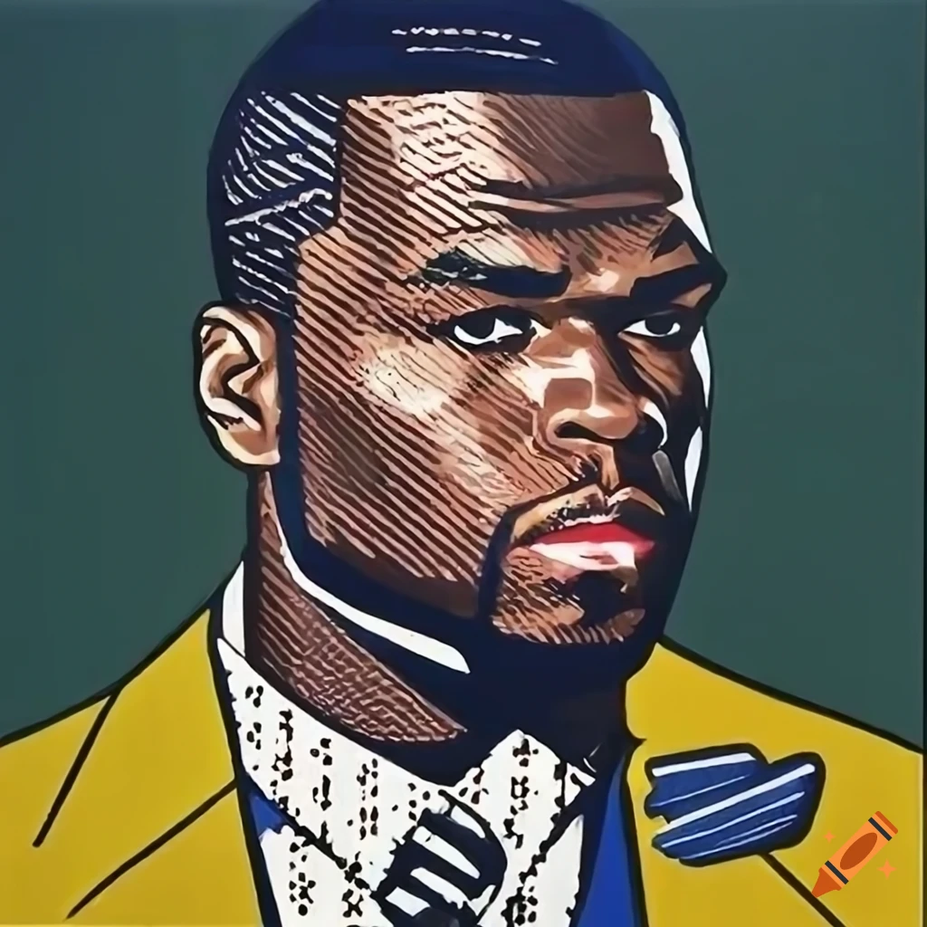 Roy lichtenstein painting of a man on Craiyon