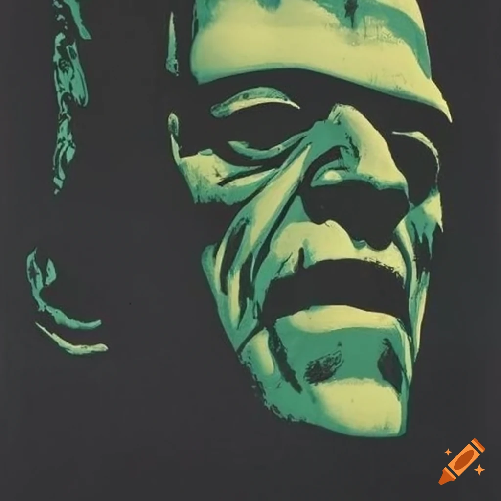 Warhol frankenstein screenprint on Craiyon