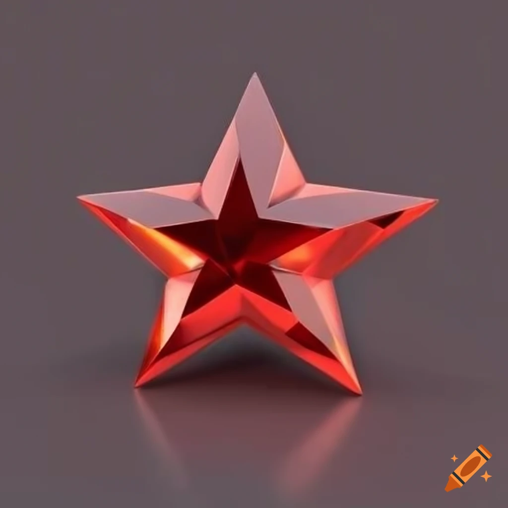 3d red star-shaped diamond on Craiyon