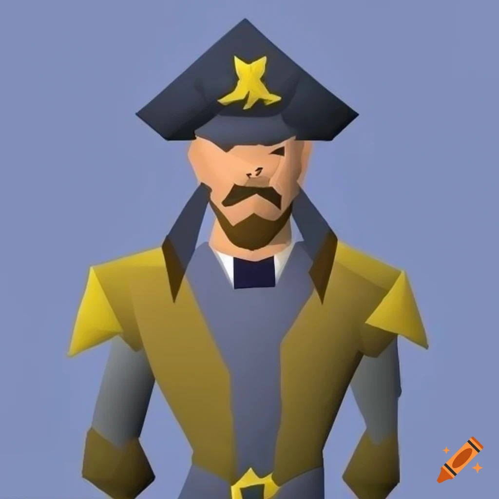 Ship captain in Old-school runescape art style on Craiyon