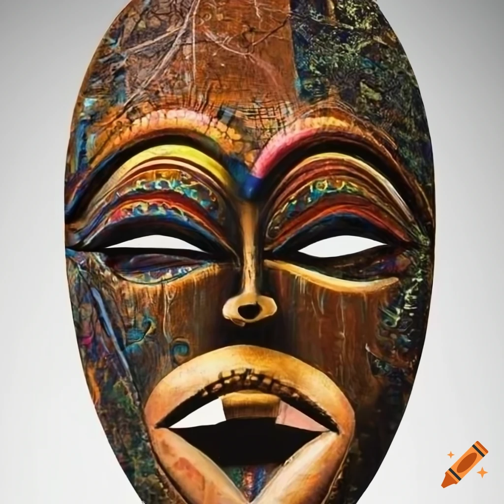 Abstract african mask on Craiyon