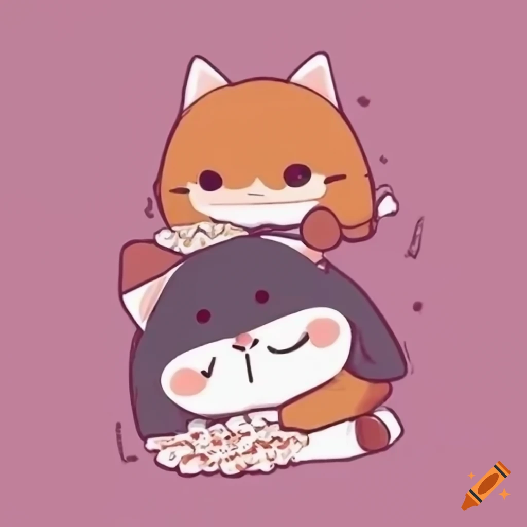 Anime cat sticker in digital art style on Craiyon