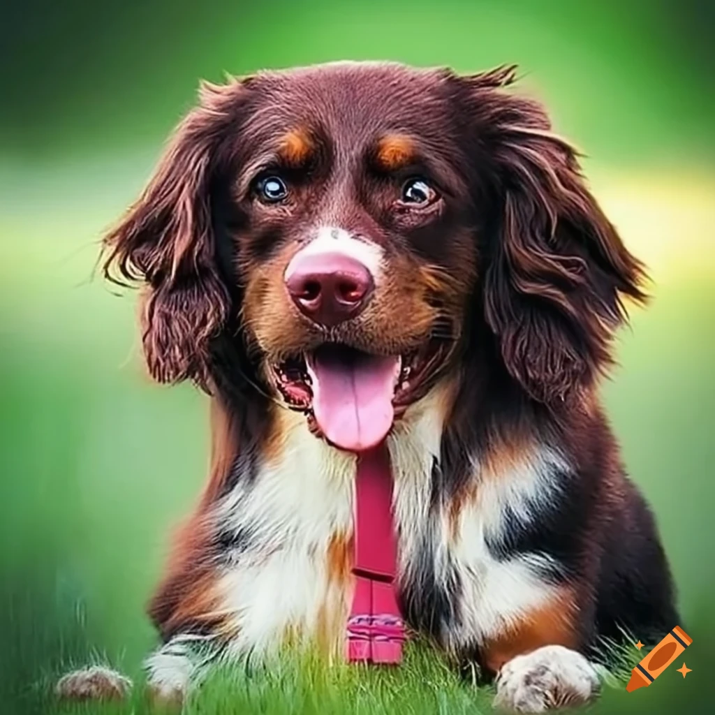 Australian shepherd and american water spaniel mix breed dog on Craiyon