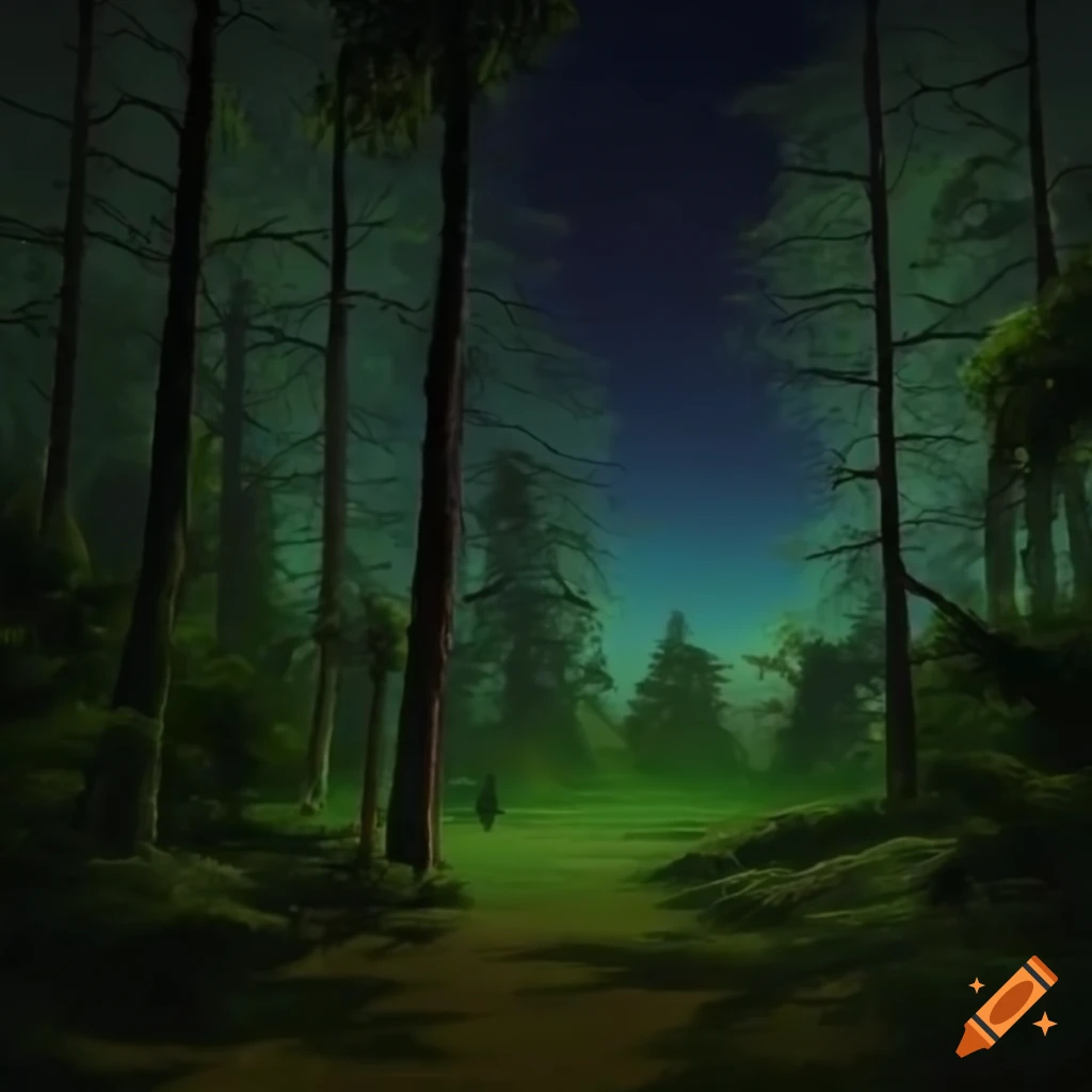 Mysterious indian forest at night on Craiyon